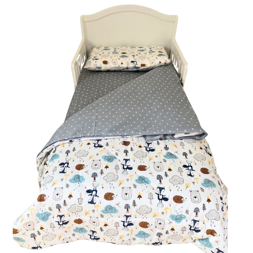 Set ropa para cama de transición fox 100% algodon de 4 piezas